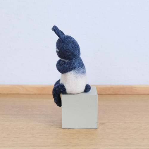 うたたねウサギ:navy【羊毛フェルト】 羊毛フェルト hikidashi うたたねウサギ:navy【羊毛フェルト】 羊毛フェルト hikidashi