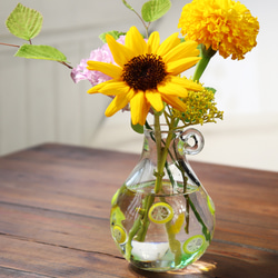 「瀬戸内レモン＆ライム 一輪挿し（天然生活掲載）」広島産 夏ギフト イエロー スカッシュ グリーン lemon 一輪挿し・花瓶・花器 アトリエ ...