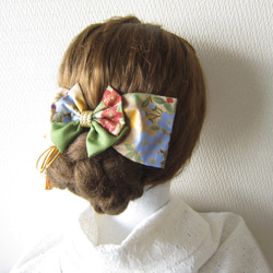 和装 髪飾り リボン (青桜)緑 着物 振袖 袴 浴衣 訪問着 七五三 卒業式 成人式 結婚式 その他ヘアアクセサリー annmitu 通販 ...