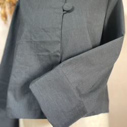 《大きいサイズ》 ストレッチリネンのボトルネック ショートジャケット L•LL•13号対応 ワンサイズ ブラック ジャケット ...