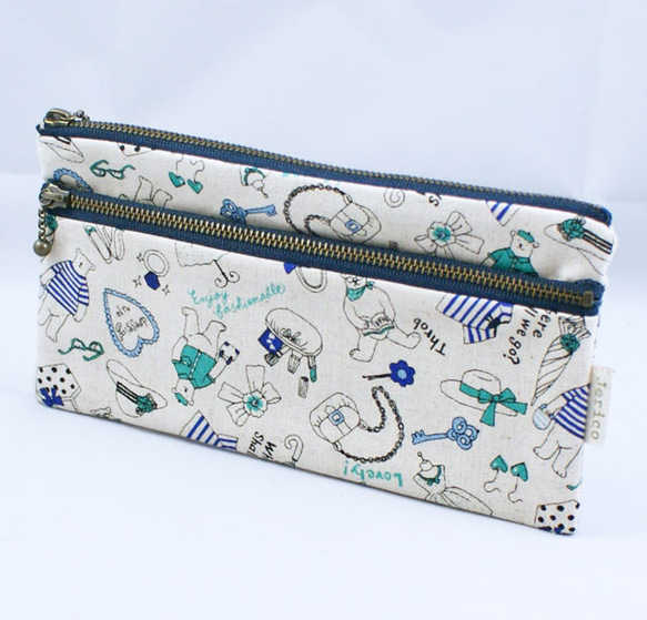 2段ファスナーポーチ 長財布／しろくまファッション（メール便 送料無料） ポーチ melk 通販 12030293｜Creema(クリーマ)