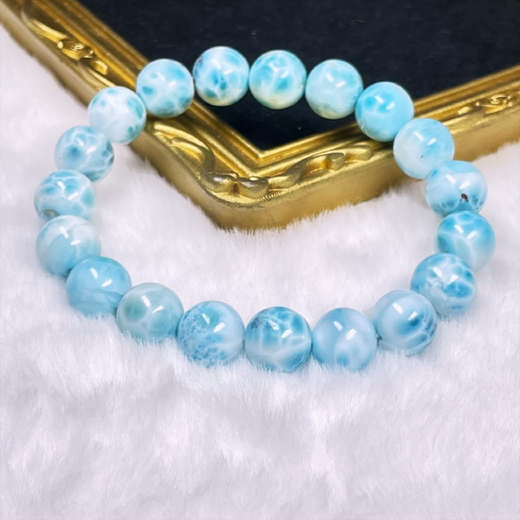 【癒し ヒーリングストーン】現品一点物 ラリマー ブレスレット 11ミリ 38g PLa1 ブルーペクトライト 天然石 ブレスレット ...