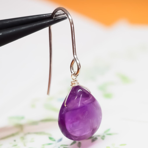 パープルフローライトのティアドロップピアス ピアス（フック・チェーン） LUX SOILS ルークス・ソリス 通販 12581163 ...