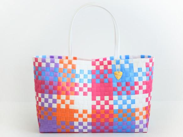 【特集・読みもの掲載】2022年1番人気デザイン！ゼリービーンズLL B4サイズ 2WAYプラカゴバッグ マルシェバッグ かごバッグ ...