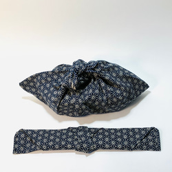 和柄ネイビー麻の葉柄あずま袋と箸袋セット 弁当袋・風呂敷 はち 通販 12640850｜Creema(クリーマ)