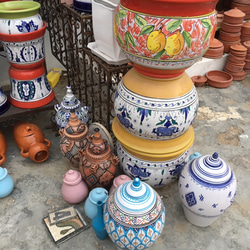 チュニジア・ナブール陶器 ミニクスクス皿&10cmボウルセット 人を酔わす青と赤 55 小皿 ABOU BAKOUR 通販 12658044 ...