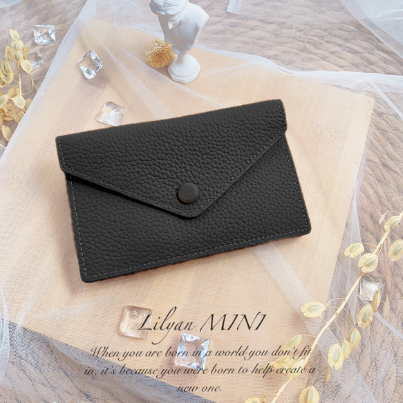 レザー PU コンパクト 小銭入れ カード入れ ブラック ミニ財布 薄型 その他ミニ財布・コンパクト財布 Lilyan MINI 通販 ...