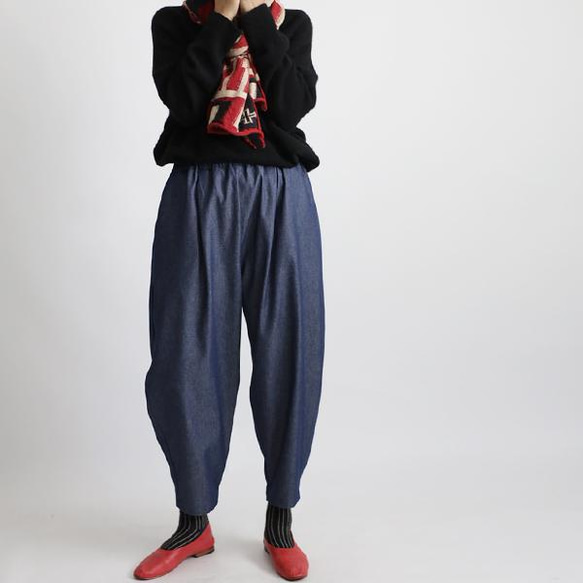 ⁑ラスト1。春爛漫／最終SALE。92cm『誰にでも似合うパンツ』甘織デニムDENIMテーパード高身長さんにもB01 ロングパンツ anvai ...