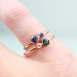 【先着10名様限定★1,000円引き★】【14Kgf】引っ掛かりのないベゼルタイプ 3mmと2mmの2粒天然石リング 指輪・リング Jewelry craft.sachi 通販 ...