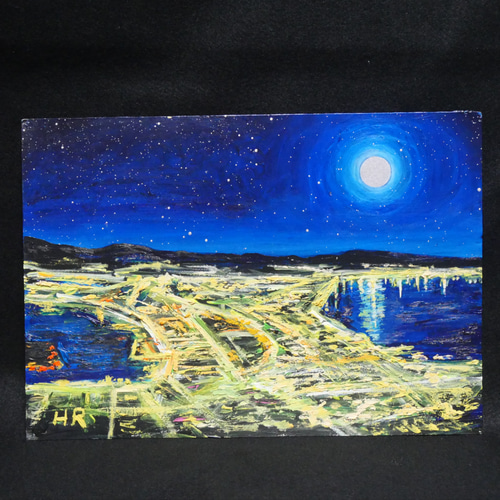 油絵 油彩 油彩画 絵 絵画 【夜景の街】 絵画 HR 通販 油絵 油彩 油彩画 絵 絵画 【夜景の街】 絵画 HR 通販