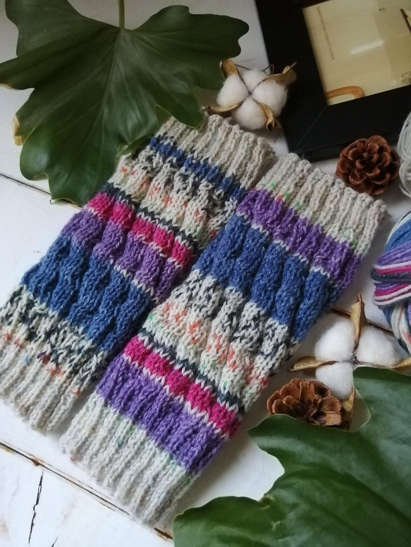 【再々版】マイスマイル〜オパール毛糸の短いスパイラル編みレッグウォーマー その他ファッション雑貨 手編み工房みあき 通販 13003665 ...