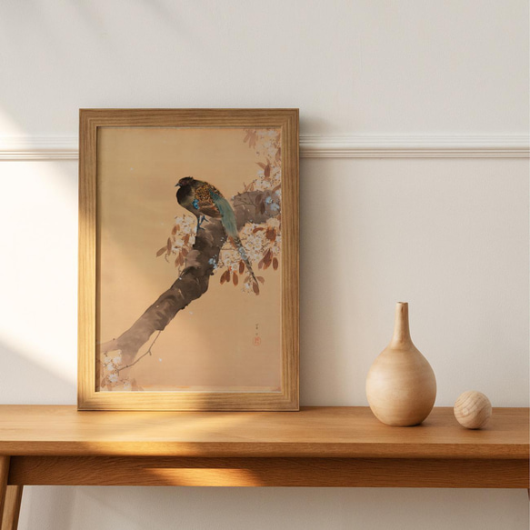 雉と桜花鳥図日本画アートポスター和柄お正月鳥和モダン和室 雉と桜花鳥図日本画アートポスター和柄お正月鳥和モダン和室