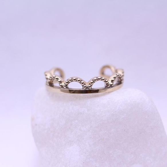 レース（透かし模様）リング幅約4.3mm＜HOCGLAR2＞シャンパンゴールドカラー合金 指輪・リング 工房 「ん」 通販｜Creema(クリーマ)