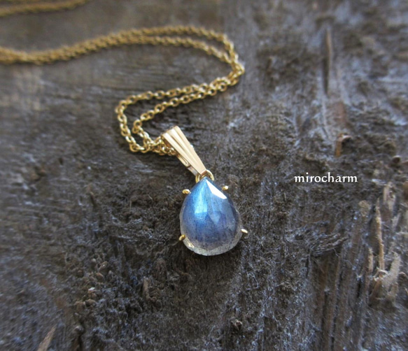 {14Kgf}しずくのラブラドライトネックレス +Drop Labradorite+ ネックレス・ペンダント mirocharm 通販 ...