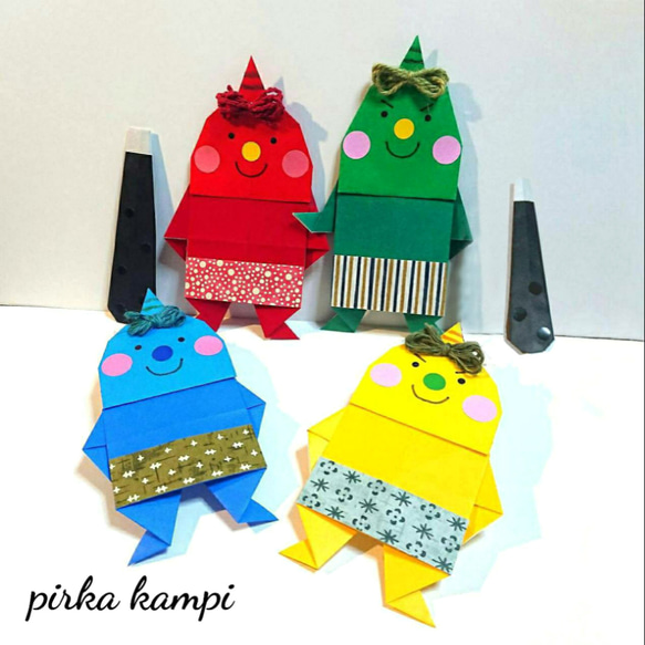 【折り紙】鬼4 と 金棒2 *** 節分 その他素材 pirka kampi 通販 13181640｜Creema(クリーマ)
