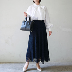 レース フレアスカート 3サイズ ネイビー 0465NV フレアスカート SWiMMY Clothing 通販 13194047｜Creema(クリーマ)