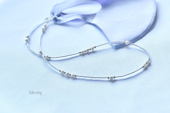 淡水パールとクリアビーズのマスクコード／ネックレス／メガネチェーン マスクホルダー・キャッチ Ichi-ring（いちりん） 通販 ...