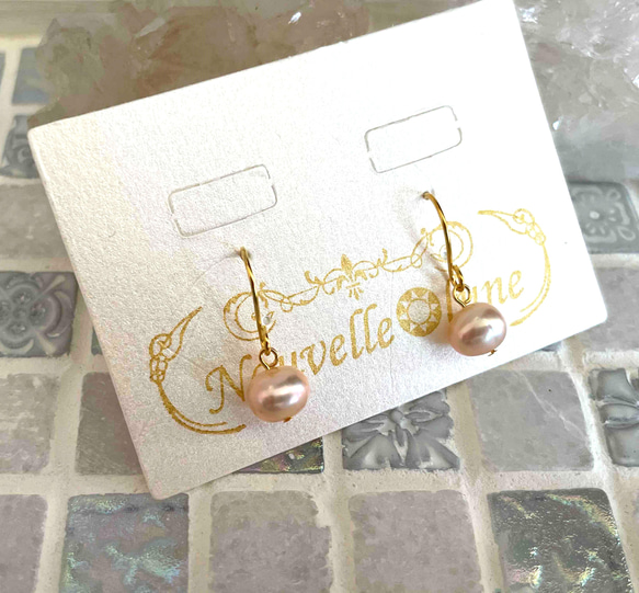 549 女性のお守り 淡水パール パール シンプル 一粒 ピアス ピアス（フック・チェーン） Nouvelle lune 通販 ...