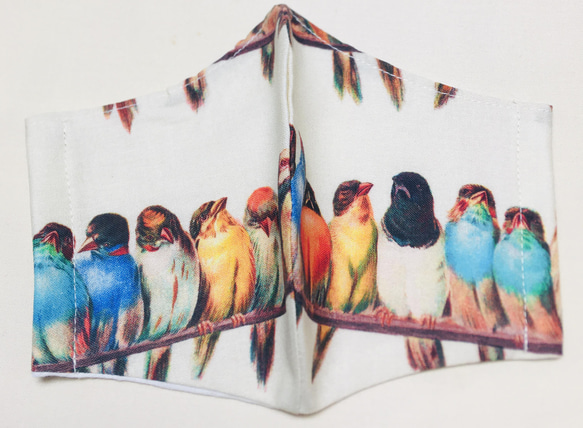 立体マスク 海外輸入生地 アメリカ輸入 カラフルな鳥たち1/3 布マスク tomopinko76 通販｜Creema(クリーマ) 13237573