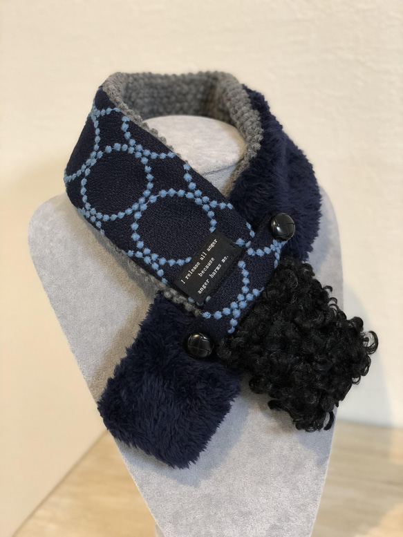 ネックウォーマー タンバリン ネイビー ️ブルー ネックウォーマー Haru 通販 13238285｜Creema(クリーマ)