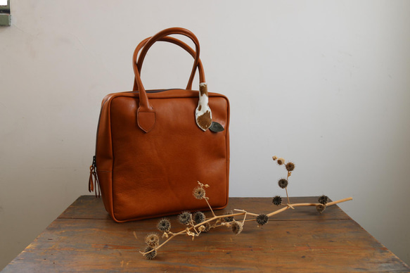 オイルレザー♪キャメルカラーボストンbag ボストンバッグ 革工房mimi 通販 13241731｜Creema(クリーマ)