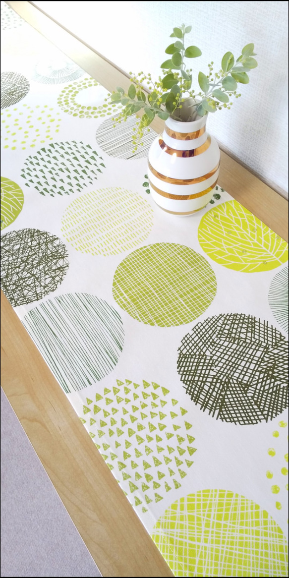 【特別サイズ 80 30cm】北欧テーブルランナー 【特大サークル・グリーン】 カーペット・絨毯・ラグ・マット SK store 通販 ...