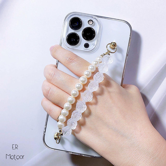 バラとパールのキーリングハンガー、iPhoneケース、スマホケース iPhoneケース・カバー ERMeteor 通販 13248620 ...