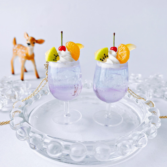 夕暮れのフルーツフロート キラキラネックレス フェイクスイーツ ネックレス・ペンダント momoxx 通販｜Creema(クリーマ) 13251460