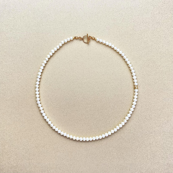 【送料無料】14KGF／4mm 小粒 淡水真珠 ベビーパール セミ ラウンド ネックレス 37cm ネックレス・ペンダント akatsuki 通販｜Creema(クリーマ) 13252996