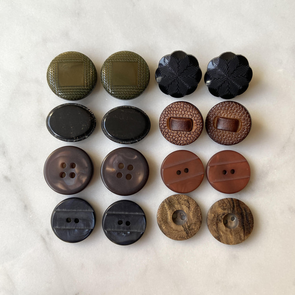 20mm～17mm 8ペア16個入り アソート60 ヴィンテージボタン ボタン 美釦社(びこうしゃ) 通販 13263391｜Creema(クリーマ)