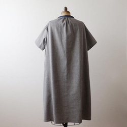 ＊ラスト1 。夏SALE。115cm『異素材 切替かぶるだけ／スモック ワンピース』スタンド襟ゆったりさんにもG63 ワンピース anvai ...