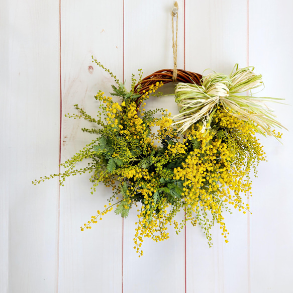 fs《épanouissement》ミモザのナチュラルスワッグ ボタニカル ドライフラワー rurumaron 通販 13276252 ...