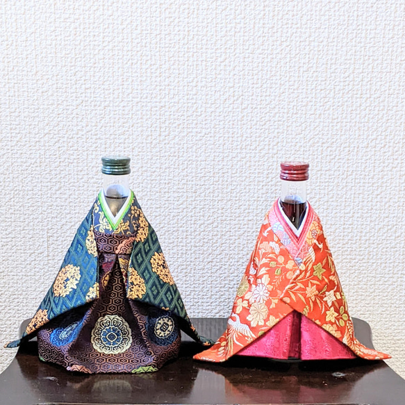 お雛様のワインボトルカバーC（紅葉と桔梗と萩・鳳凰） 180MLミニボトルサイズ ひな人形・雛飾り cream tea+ 通販｜Creema ...