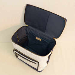 ボックスリュック 顔料麻布 ホワイト×ネイビー リュック・バックパック 賀茂かばん 通販 13287471｜Creema(クリーマ)