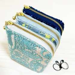 ★ミナペルホネン★jungle relief blueのファスナー財布★持手付 その他ミニ財布・コンパクト財布 あとりえぽっと 通販 ...