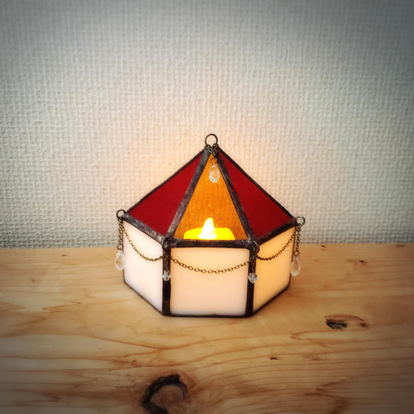 ステンドグラス アンティーク調キャンドルホルダー サーカステント レッド×オレンジ キャンドル・キャンドルホルダー 恋するカメレオン 通販 ...
