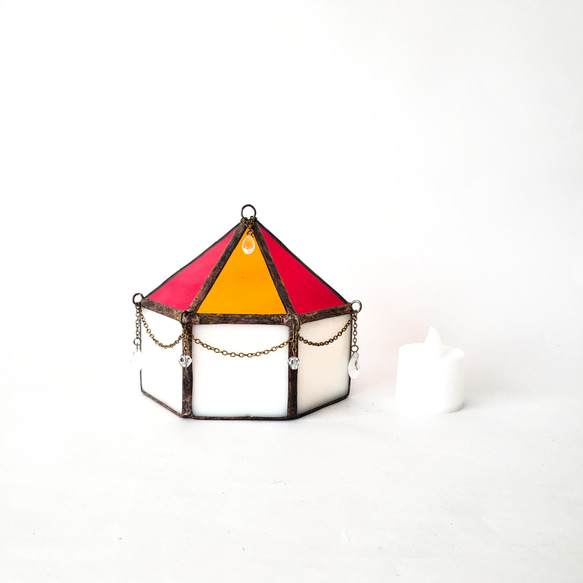 ステンドグラス アンティーク調キャンドルホルダー サーカステント レッド×オレンジ キャンドル・キャンドルホルダー 恋するカメレオン 通販 ...