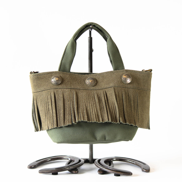 ハンドバッグ 牛革・帆布・デニム フリンジ ハンドバッグ CRANKY.H.BIRD 通販｜Creema(クリーマ) 13315313