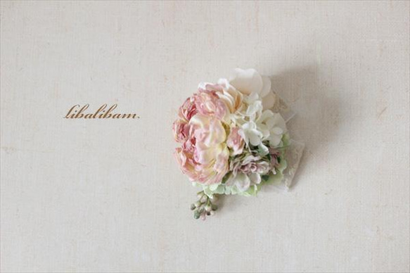 卒業式 卒園式 結婚式に ピンクラナンキュラスとモーブミニバラにリボン 2wayコサージュ コサージュ libalibam(りばりば) 通販 ...