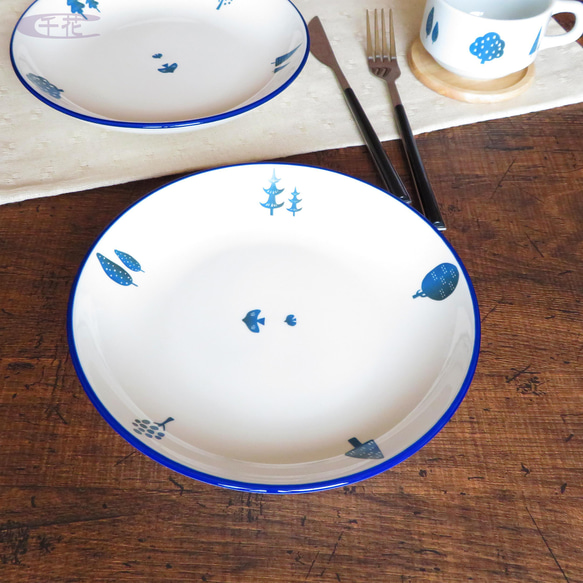 深中皿φ20.5cm＊北欧風＊木立＆小鳥B[C28014-1] 中皿 千花 -Chibana- 通販 13320180｜Creema(クリーマ)