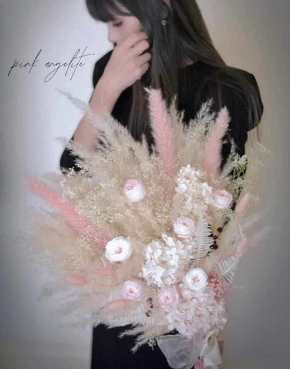 Pink Angelite【ブーケ 花束 ドライフラワー】 ドライフラワー LOVEIUM 通販 13329884｜Creema(クリーマ)