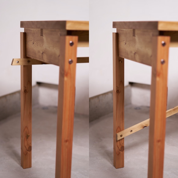 スレンダーな国産ひのき無垢材のワークデスク（作業机）または小さな食卓 ショートVer D-1s 机・デスク OldbutNew 通販 ...