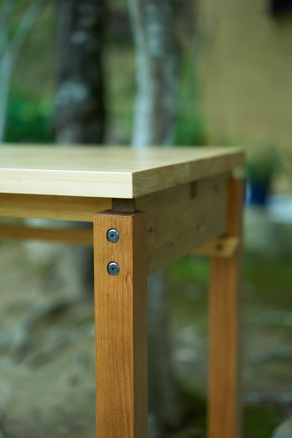 スレンダーな国産ひのき無垢材のワークデスク（作業机）または小さな食卓 ショートVer D-1s 机・デスク OldbutNew 通販 ...