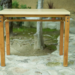 スレンダーな国産ひのき無垢材のワークデスク（作業机）または小さな食卓 ショートVer D-1s 机・デスク OldbutNew 通販 ...