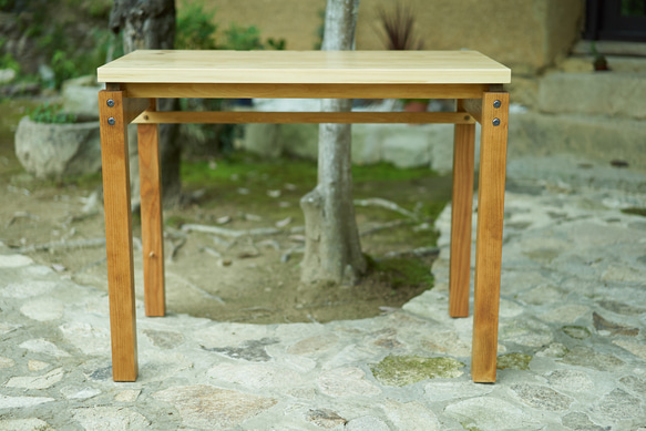 スレンダーな国産ひのき無垢材のワークデスク（作業机）または小さな食卓 ショートVer D-1s 机・デスク OldbutNew 通販 ...