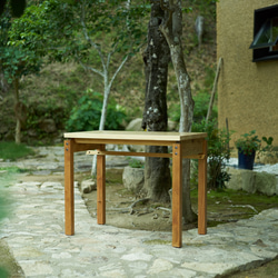 スレンダーな国産ひのき無垢材のワークデスク（作業机）または小さな食卓 ショートVer D-1s 机・デスク OldbutNew 通販 ...