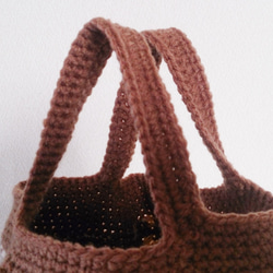 猫バッグ(肉球ドット丸底：キャメル）ニットバッグ 編み物 ネコバッグ かごバッグ 月と太陽の子守熊 通販 13335190｜Creema(クリーマ)