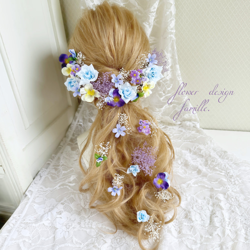 パープル 紫 ラプンツェル風 カラードレス 花 ウェディング 1回 パープル 紫 ラプンツェル風 カラードレス 花 ウェディング 1回