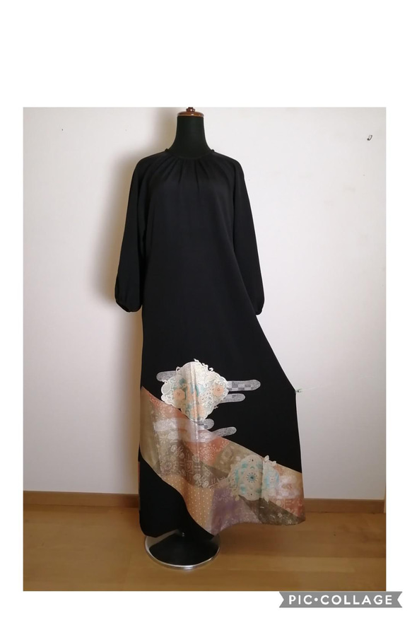 着物リメイク ロングドレス ハンドメイド ワンピース さらあお 通販 13365865｜Creema(クリーマ)