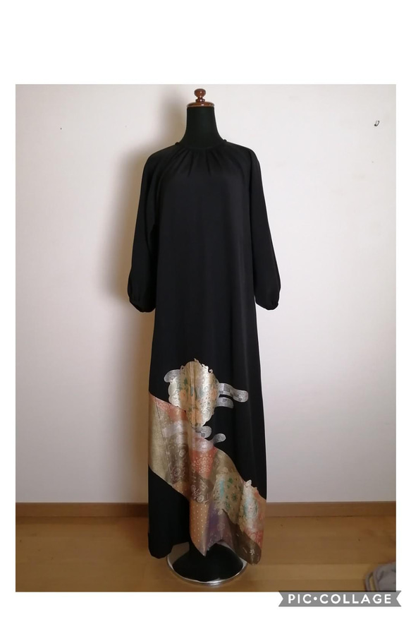 着物リメイク ロングドレス ハンドメイド ワンピース さらあお 通販 13365865｜Creema(クリーマ)